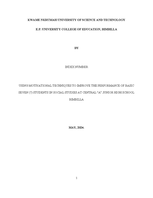 Project Format ( Knust) - LAYOUT Table of contents ROMAN NUMBERS Title ...
