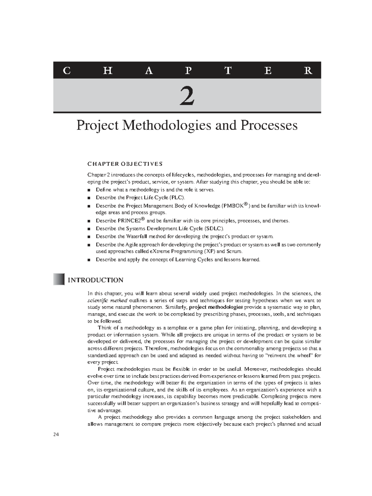 Chapter 2: Project Methodologies and Processes (C H A P T 2) - Studocu