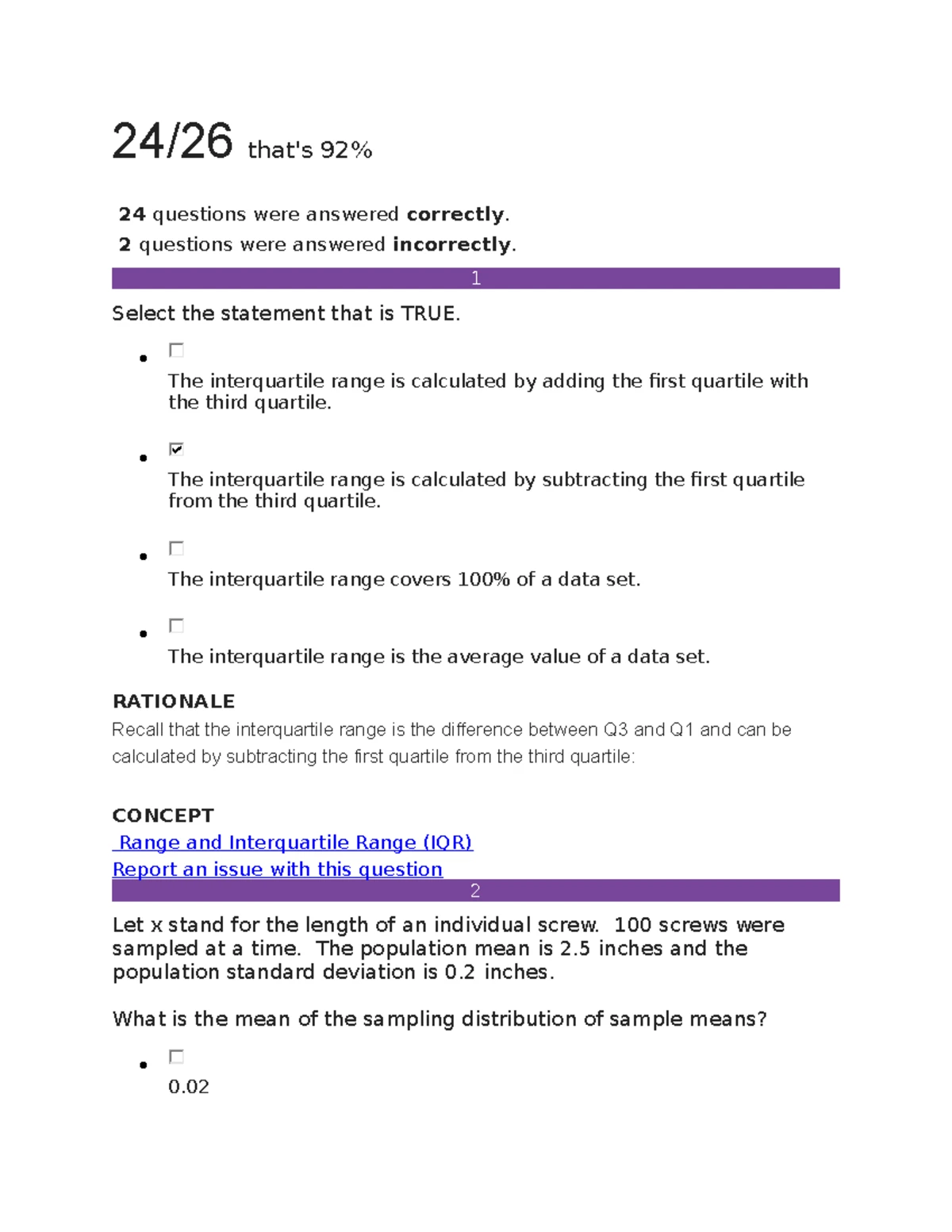 Unit 2 Milestone 2 - 24/26 that's 92% RETAKE 24 questions were answered ...