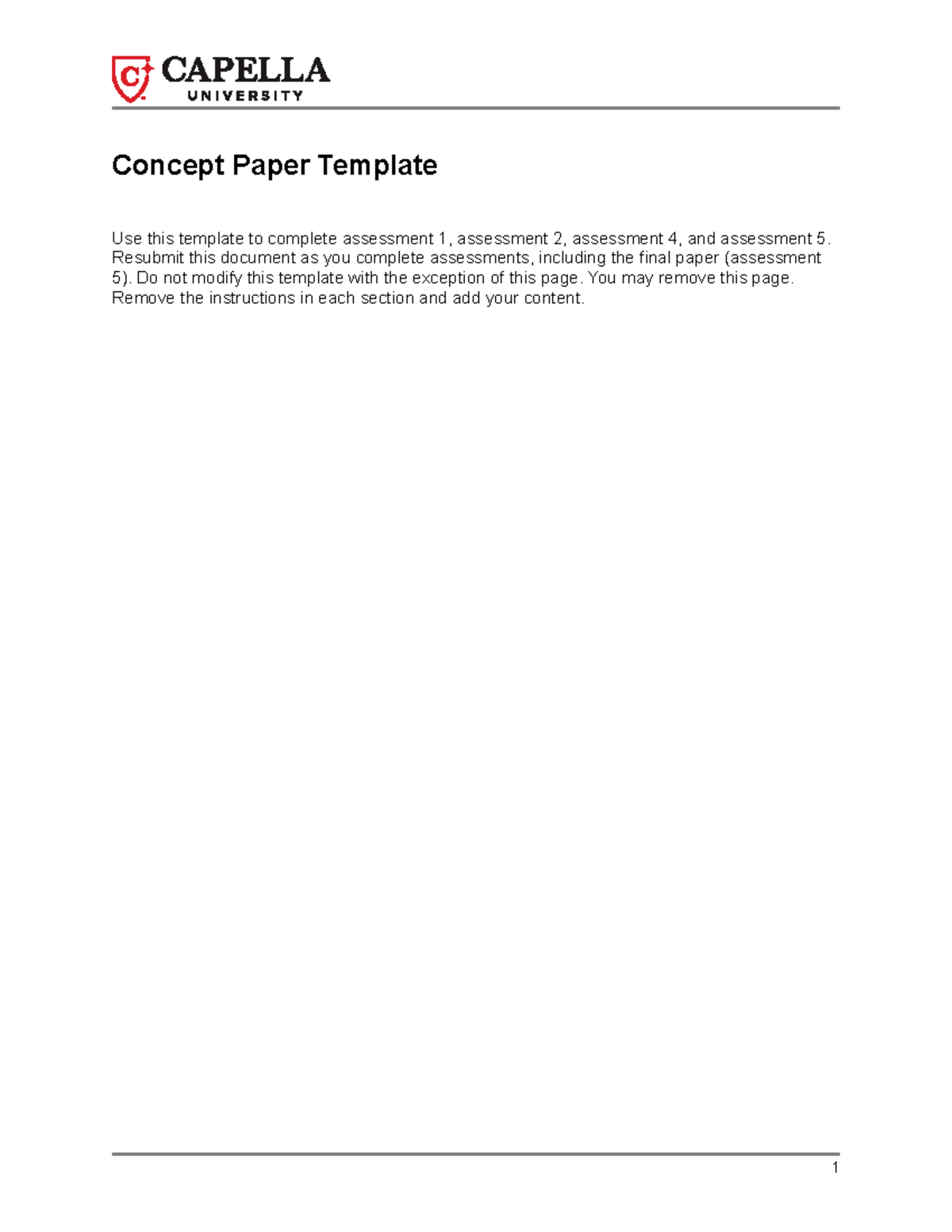 Cf concept paper template - Concept Paper Template Use this template to ...