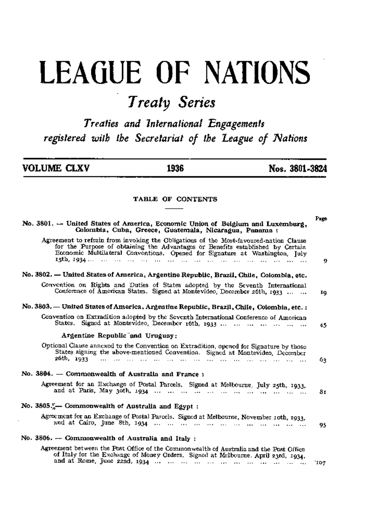Montevideo Convention on Rights and Duties of States (1936) LNTS 165 ...