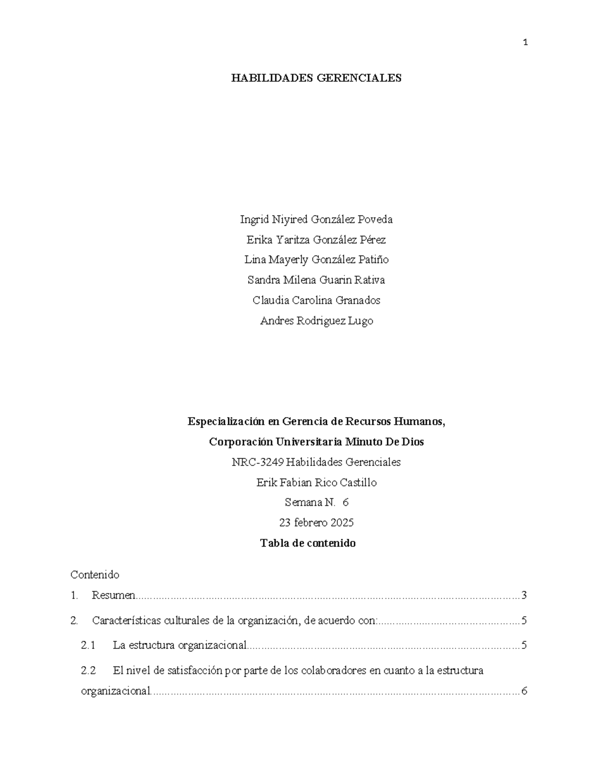 Habilidades Gerenciales Semana 6 - HABILIDADES GERENCIALES Ingrid ...