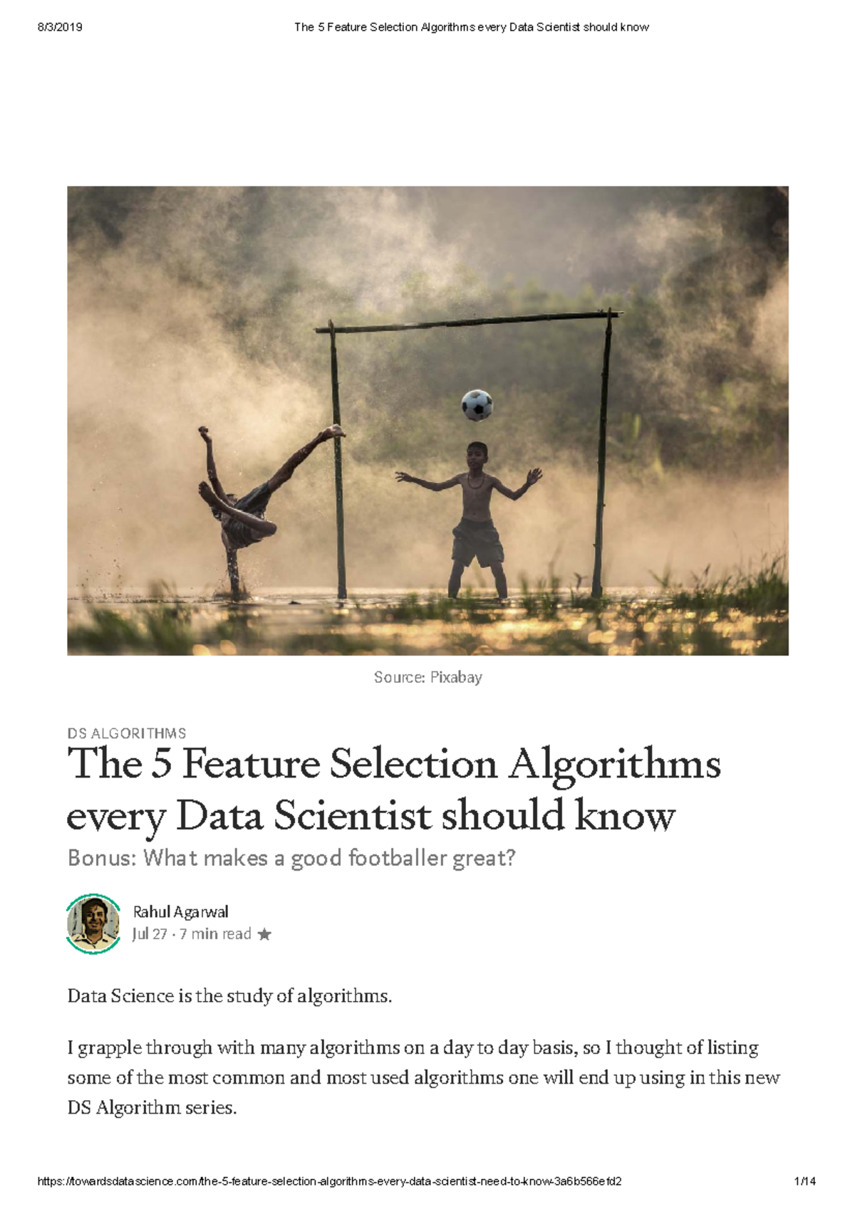 DS 101: 5 Essential Feature Selection Algorithms for Data Science - Studocu