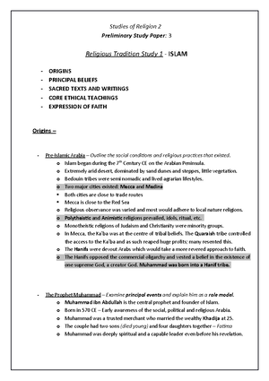 Studies of Religion- Grade: 11 - New South Wales Higher School ...