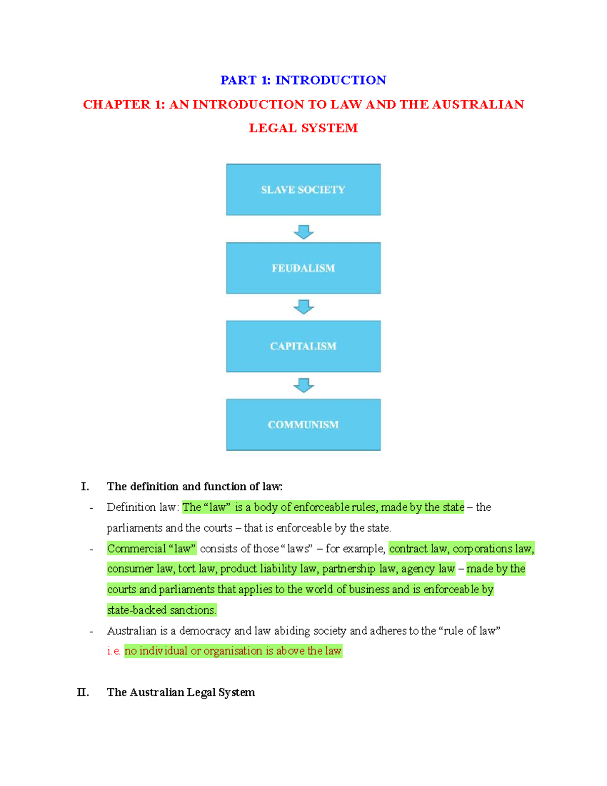 LAW101: Introduction to Law and the Australian Legal System - Part 1 ...