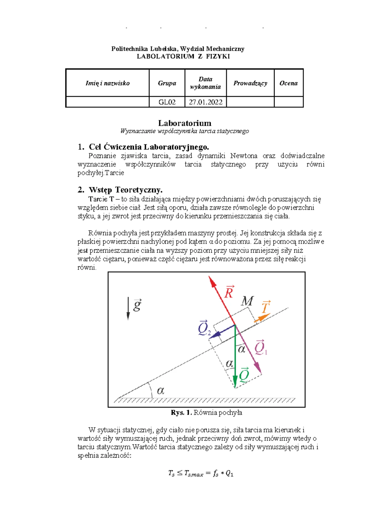 M16 Wyznaczanie współczynnika lepkości cieczy metodą Stokesa - WYDZIAŁ ...