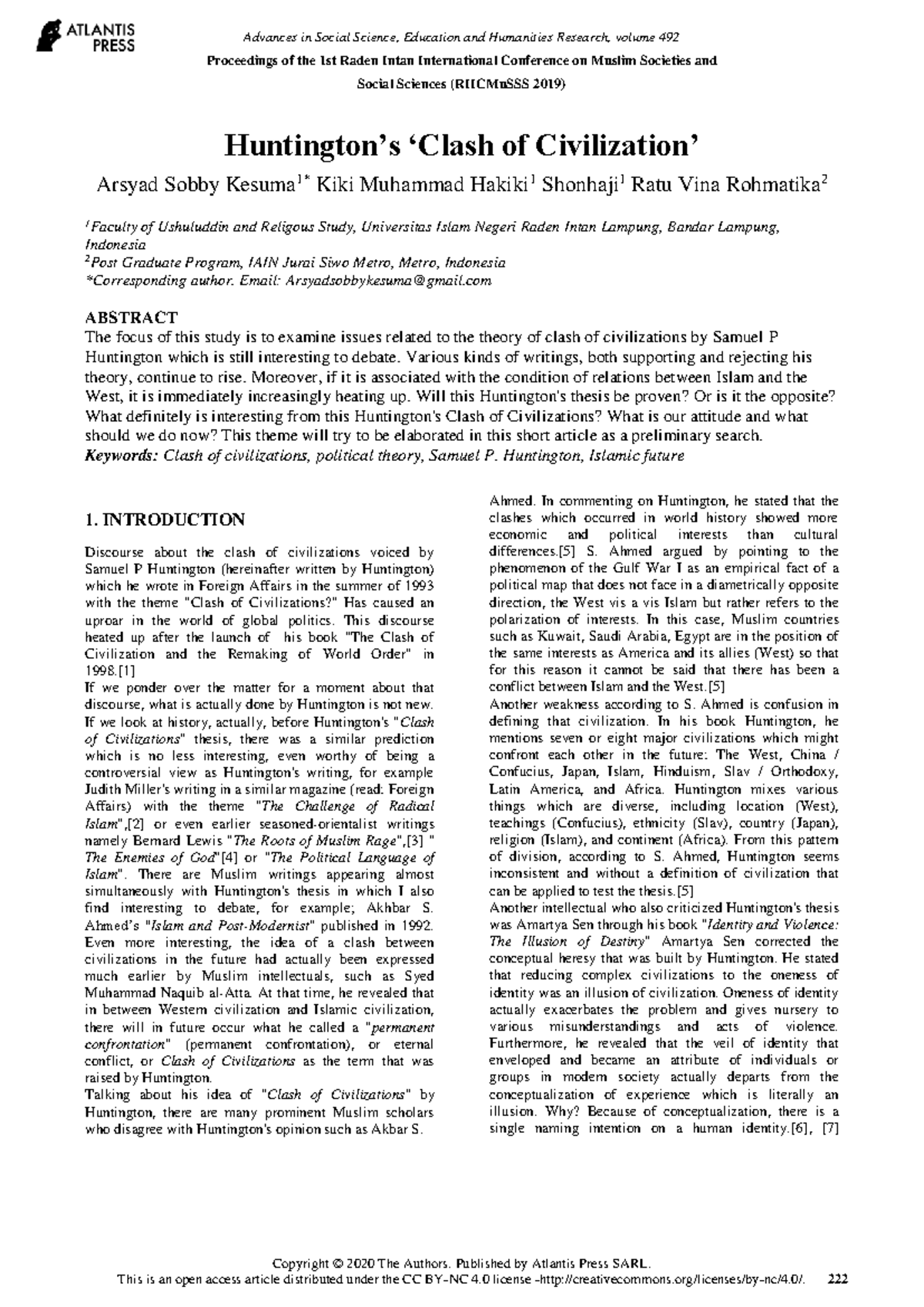 Huntington's Clash of Civilizations: A Critical Analysis - Studocu