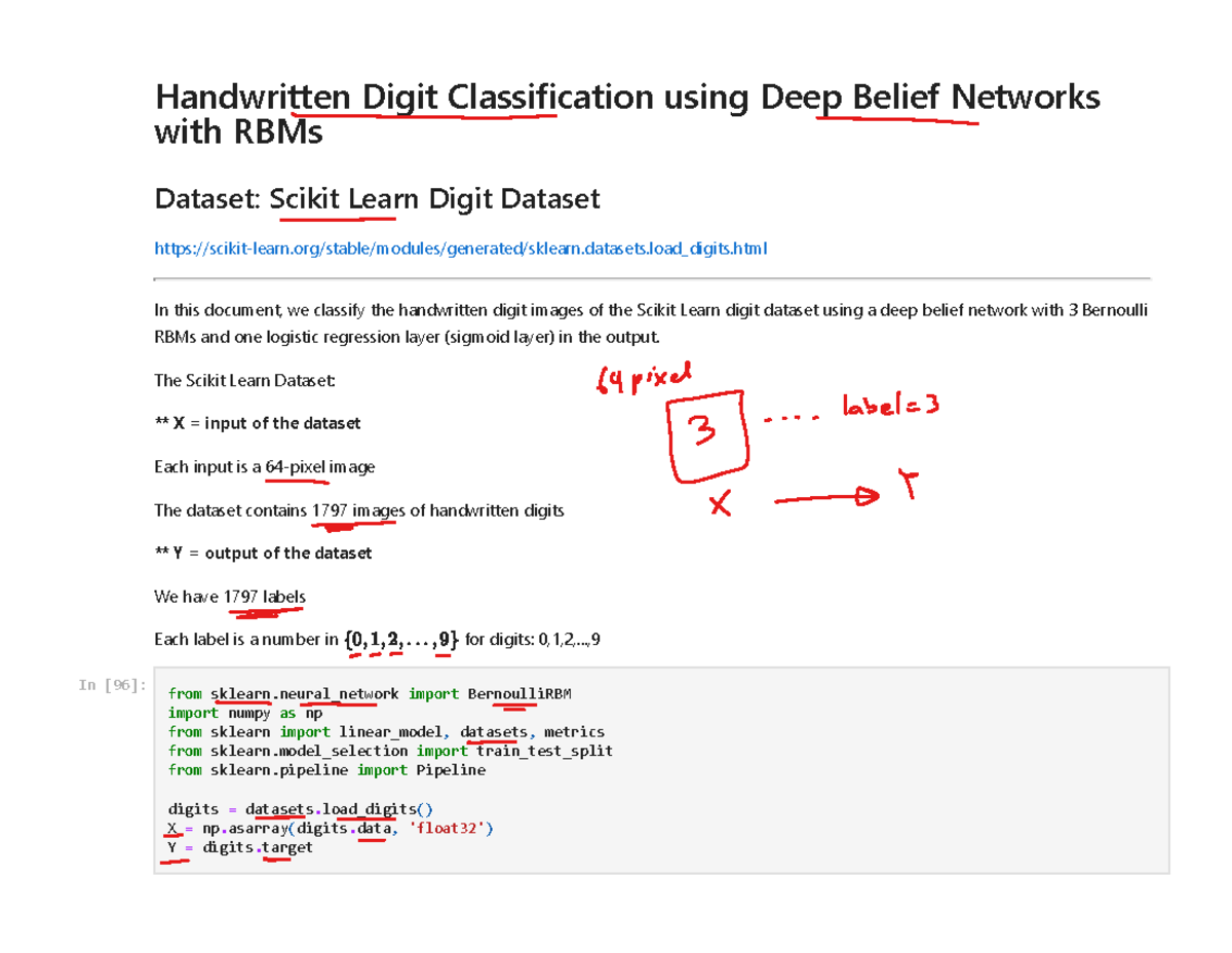 RBM-Based Digit Classification with DBN on Scikit-Learn Dataset - Studocu