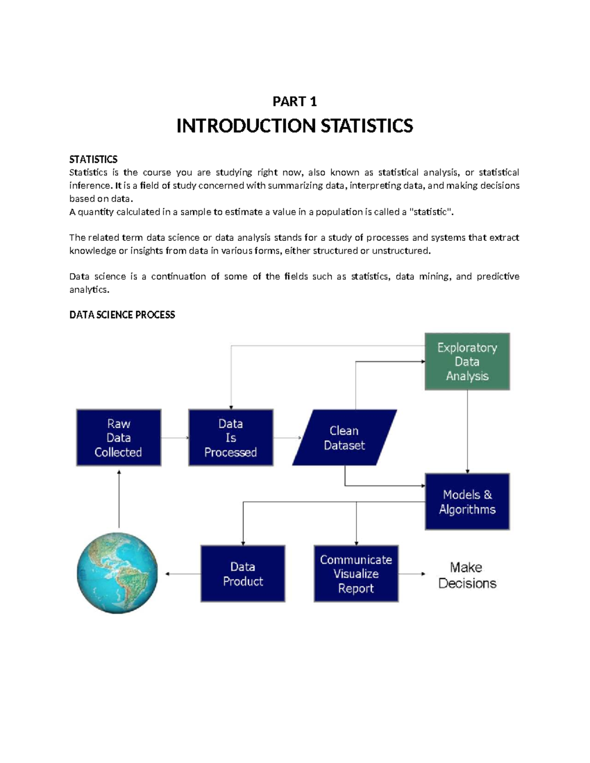 STAT 101: Statistical Analysis with Software Application Lesson 1 - Studocu