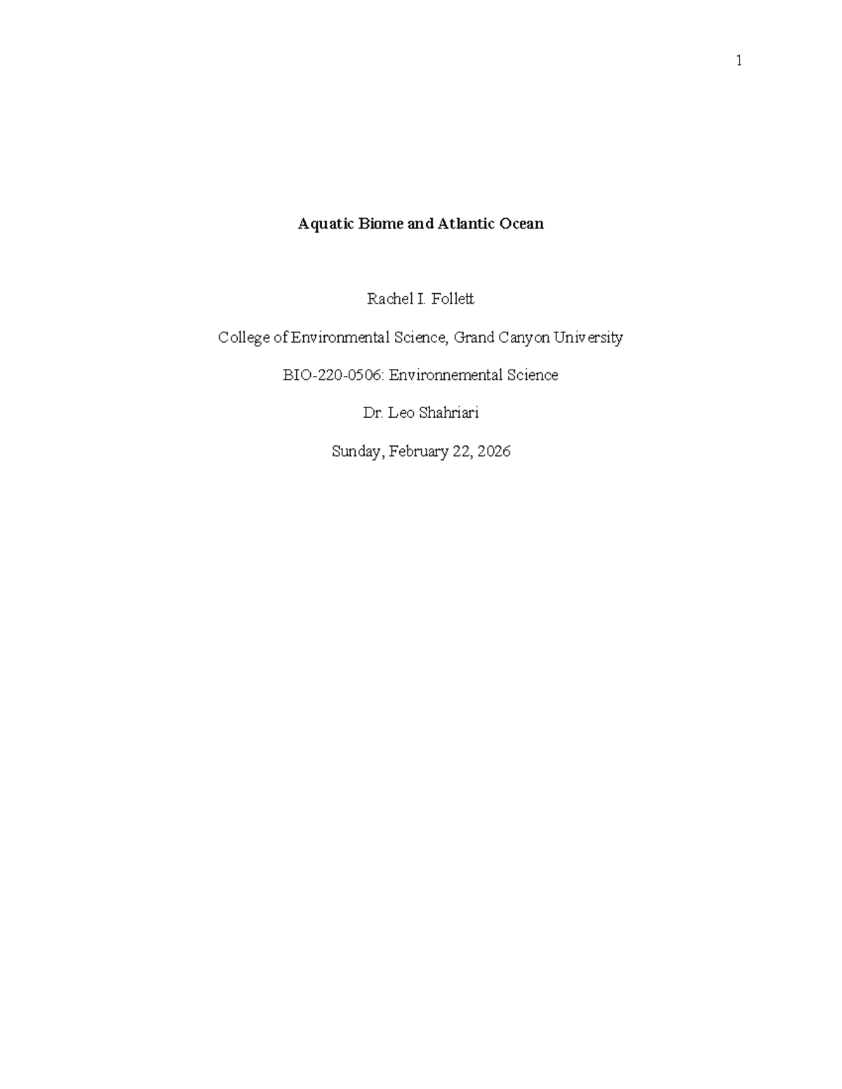 Aquatic Biome & Atlantic Ocean: Keystone & Endangered Species Analysis ...