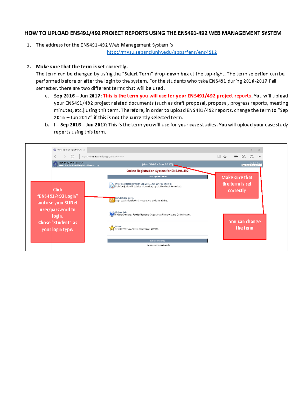 ENS491- Howto-Upload ENS 491 492 Reports - HOW TO UPLOAD ENS491/492 PROJECT REPORTS USING THE ...