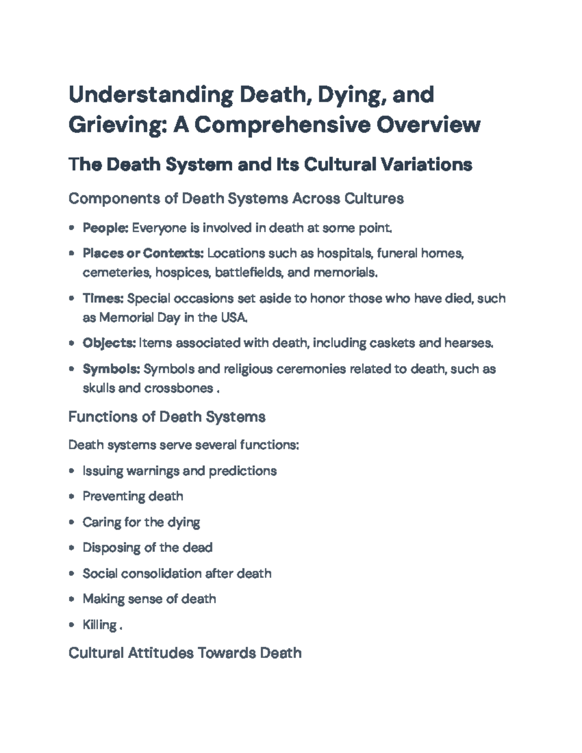 Understanding Death, Dying, and Grieving: Cultural Insights and ...