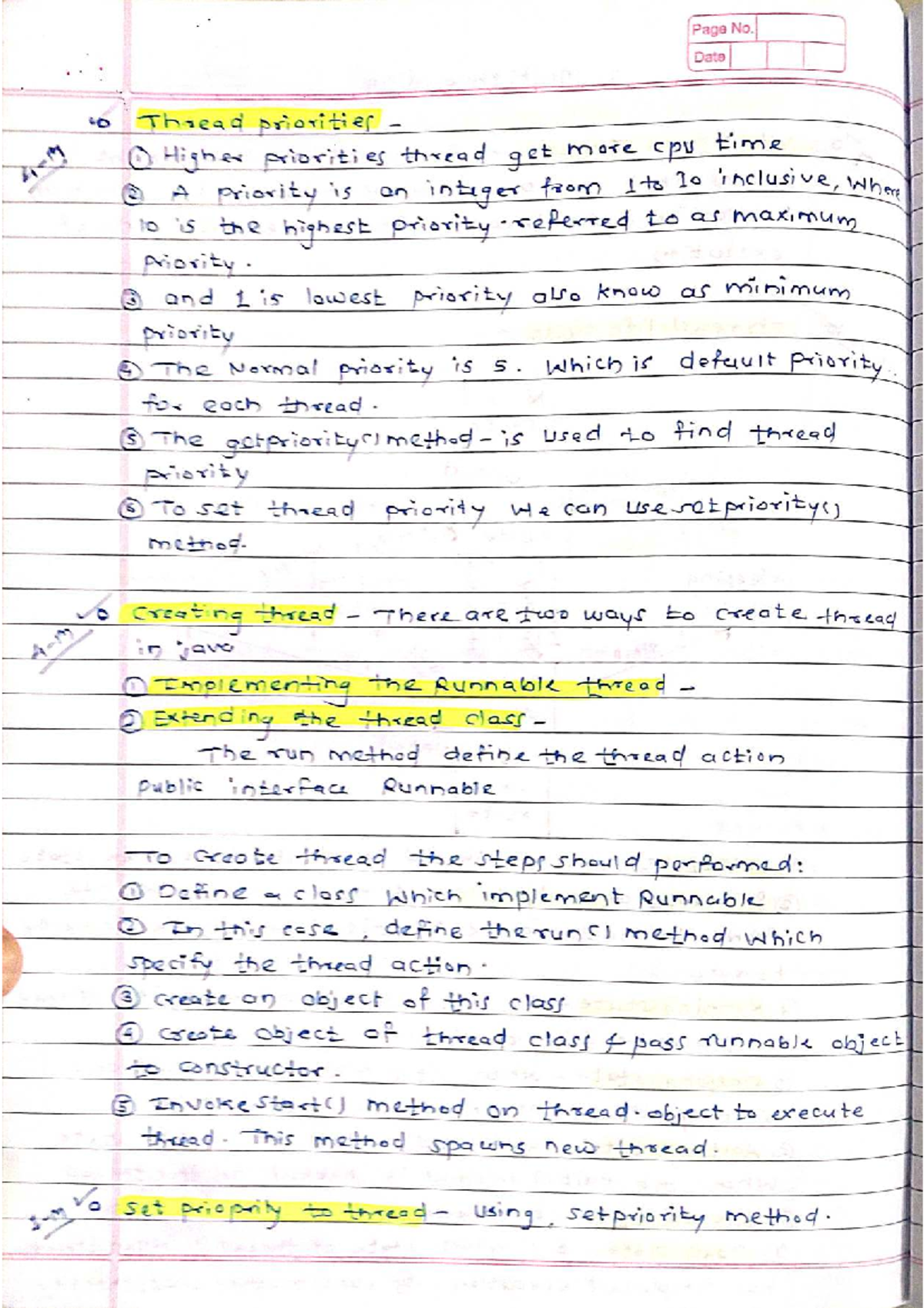 Java 2 IMP Q&As: Thread Priorities and Creation Methods - Studocu