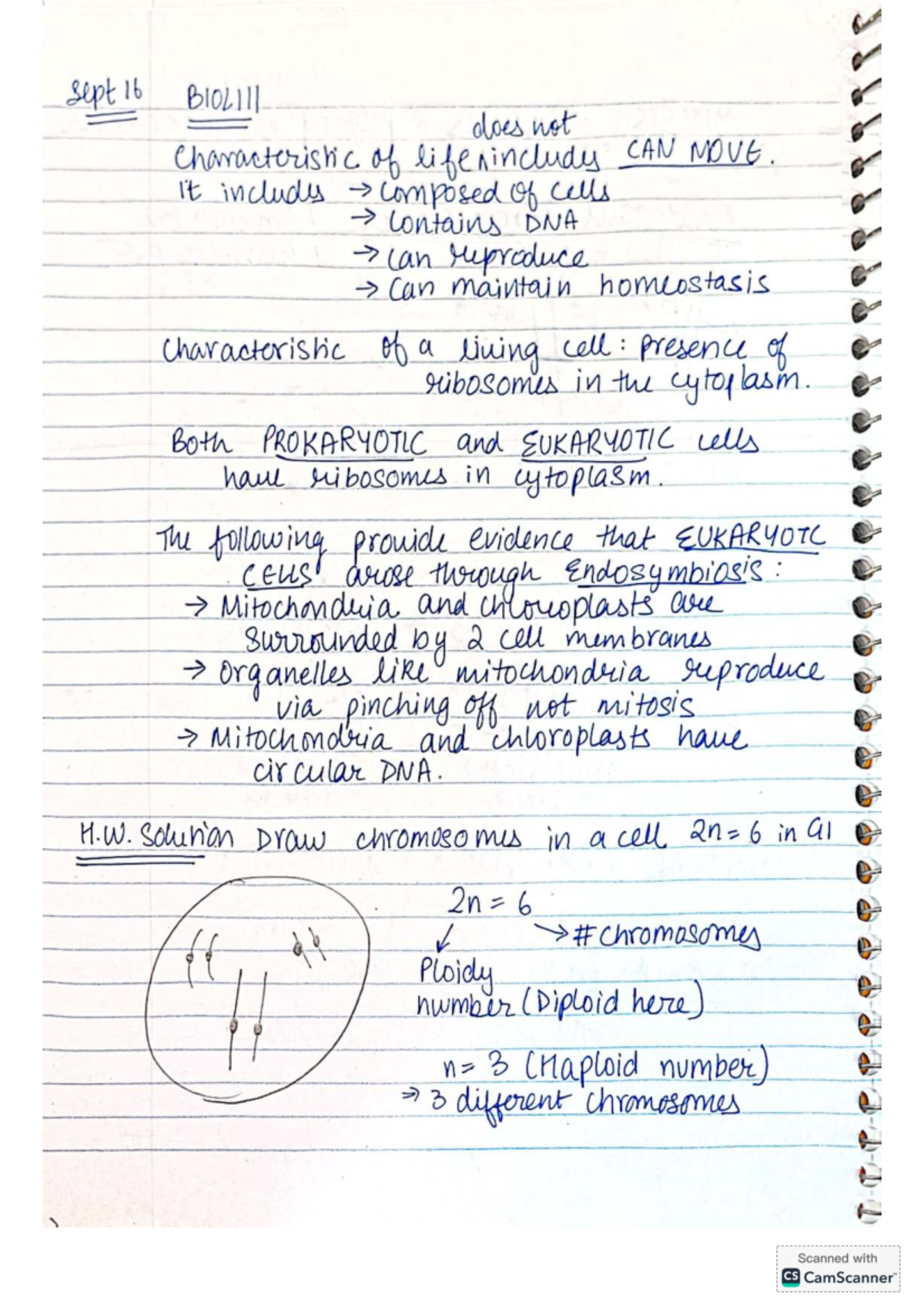 BIOL- Writing Sample: Characteristics of Life & Cell Structure Notes ...