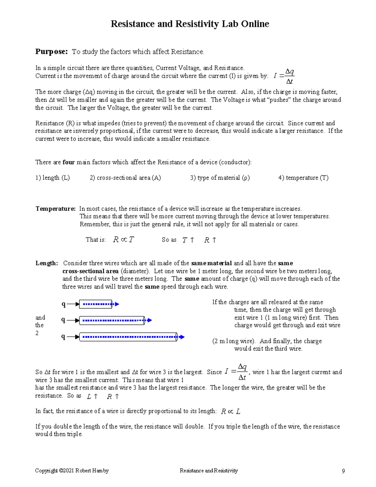 Fall 2023 Resistance and Resistivity Lab Report - Studocu