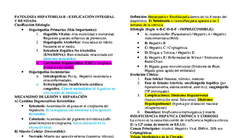 Patología Hepatobiliar - PATOLOGÍA HEPATOBILIAR - EXPLICACIÓN INTEGRAL ...