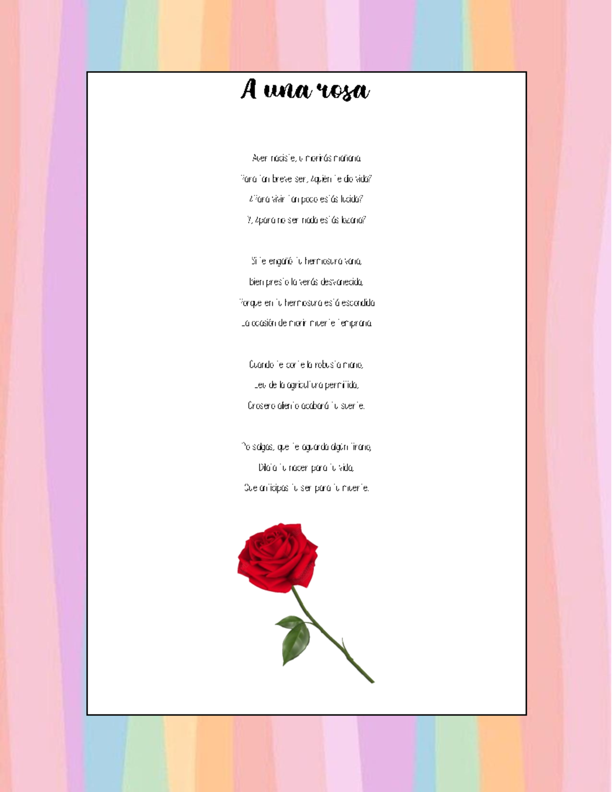 Análisis del Poema "A una Rosa" de Luis De Góngora (Literatura) - Studocu