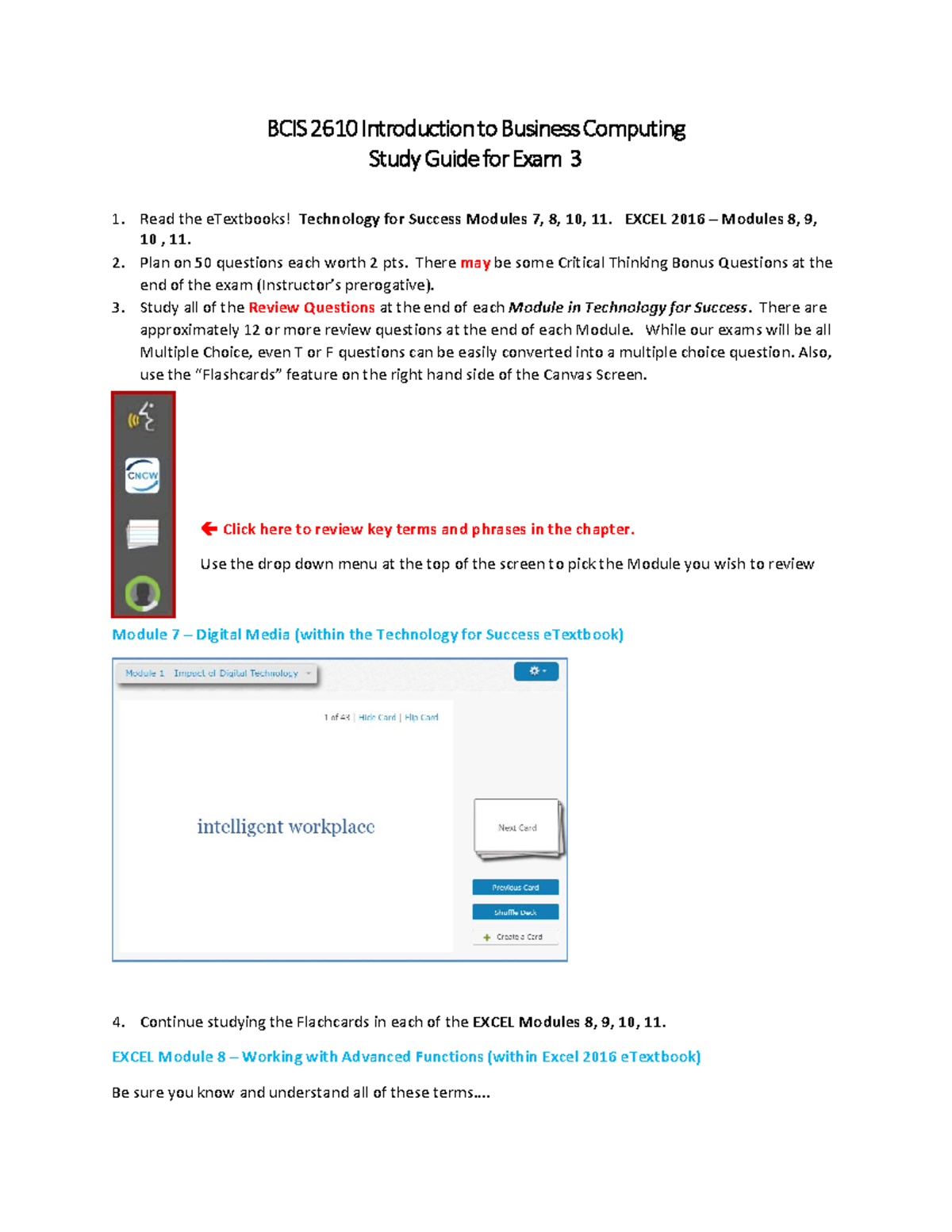Exam 3 Review Part 1-BCIS2610 - BCIS 2610 Introduction to Business ...