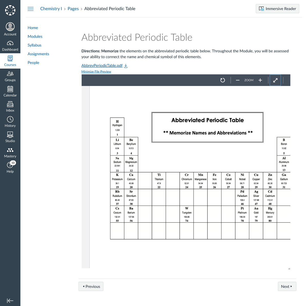 Abbreviated Periodic Table Memorization Guide for Chem I - Studocu