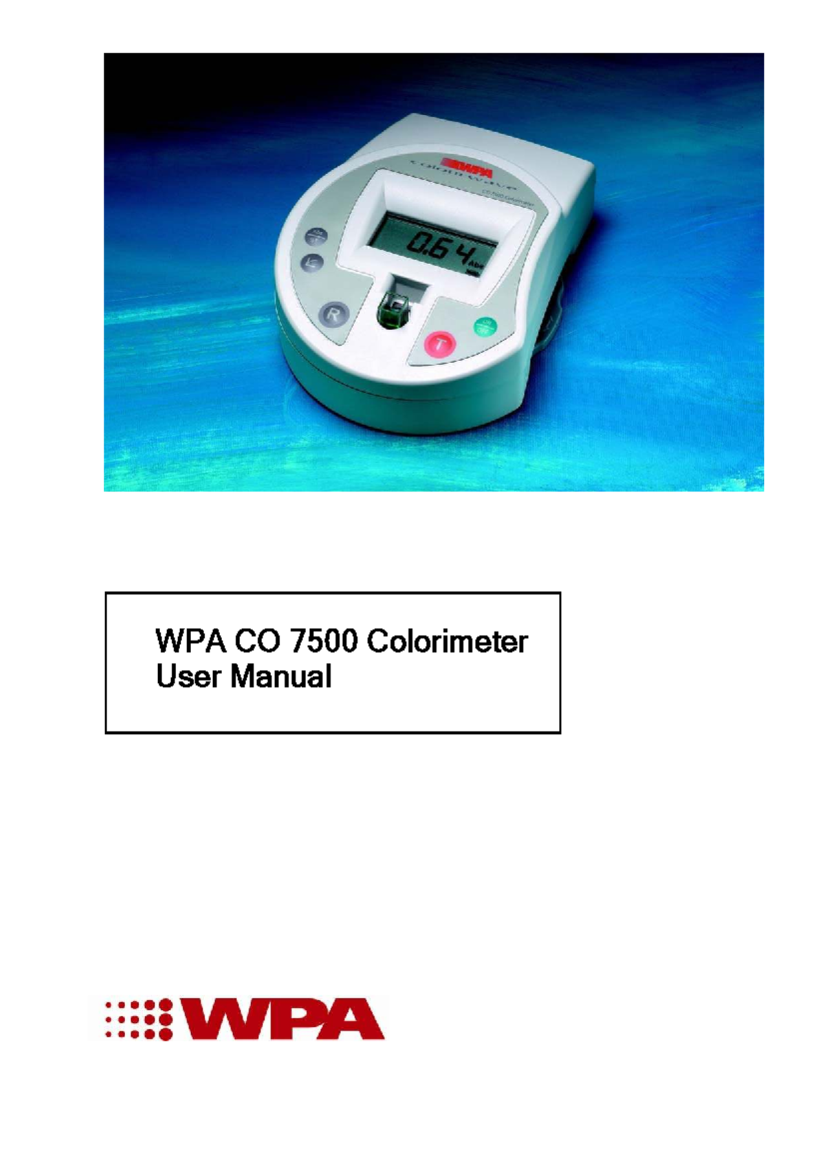 Biochrom CO 7500 Colorimeter User Manual and Operation Guide - Studocu
