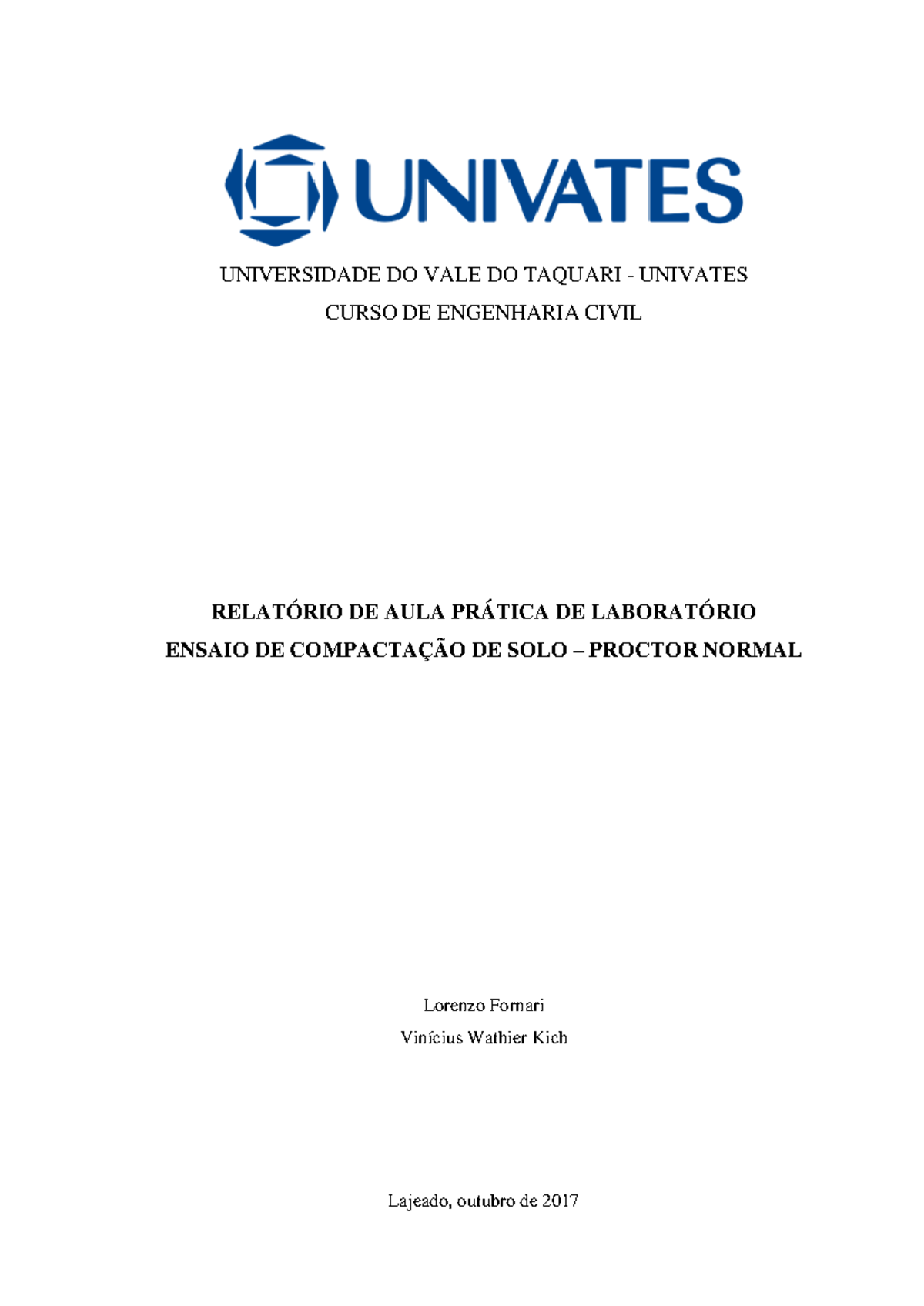 Ensaio DE Compactação DE SOLO – Proctor Normal - Warning: TT: undefined ...
