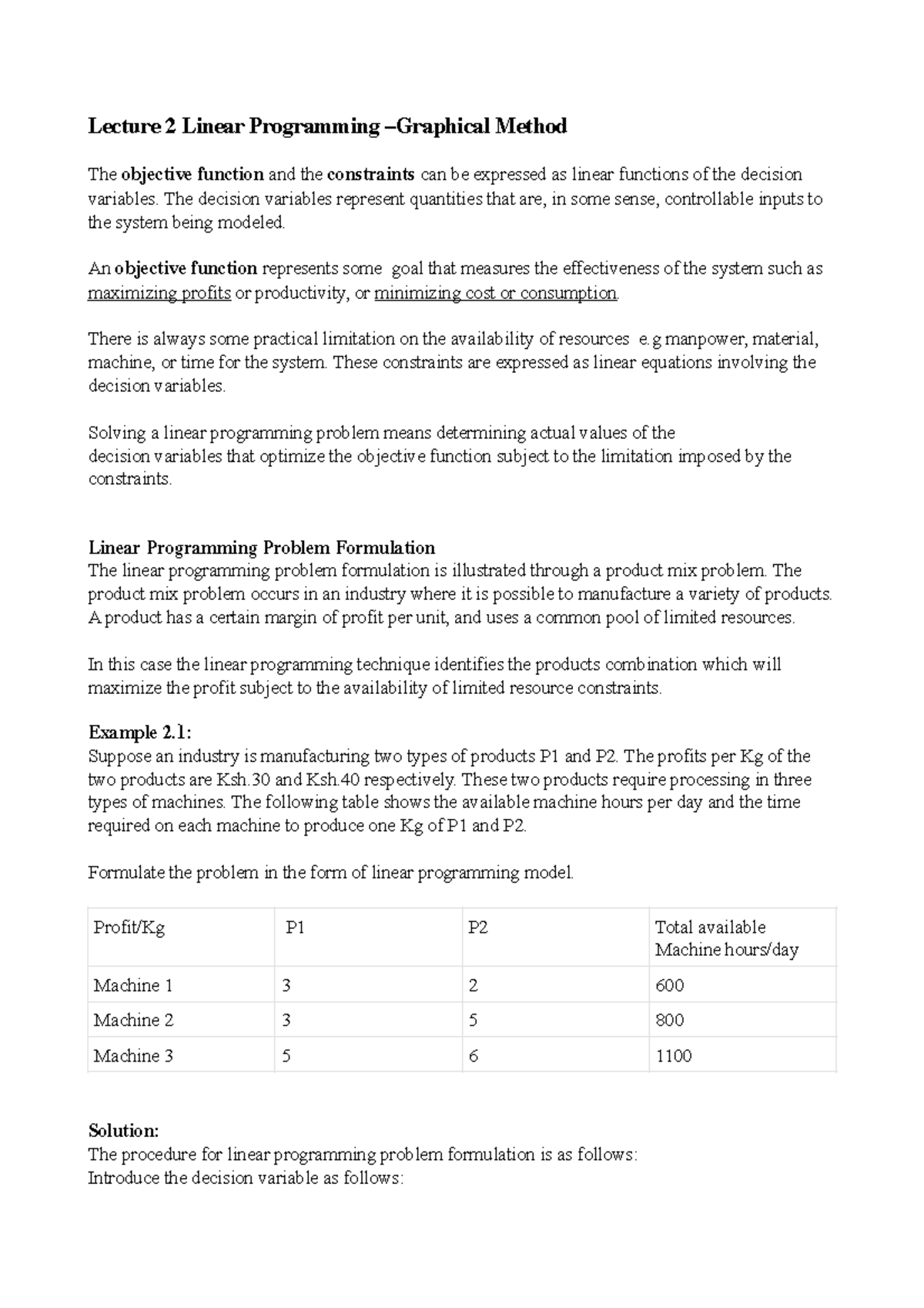 Lecture 02 LP Graphical pdf - ! Lecture 2 Linear Programming –Graphical ...