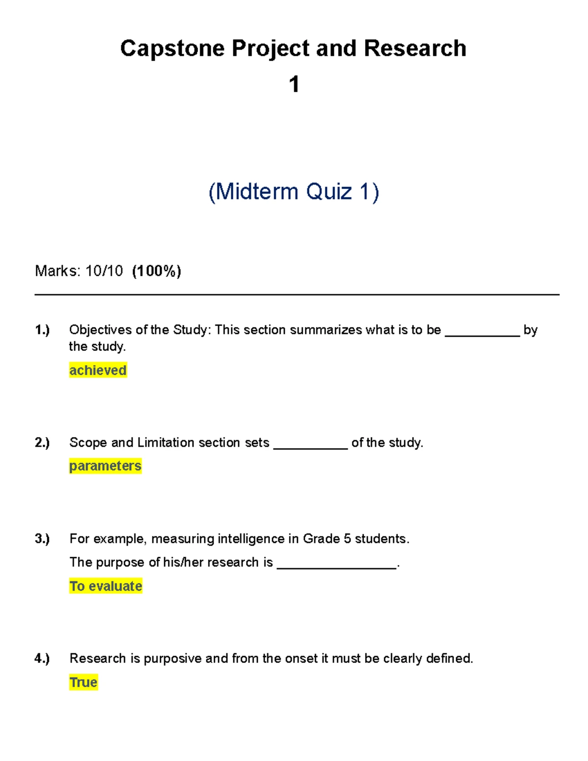 Week 7 - Lesson 10: Defining Key Terms in Thesis Writing - Studocu