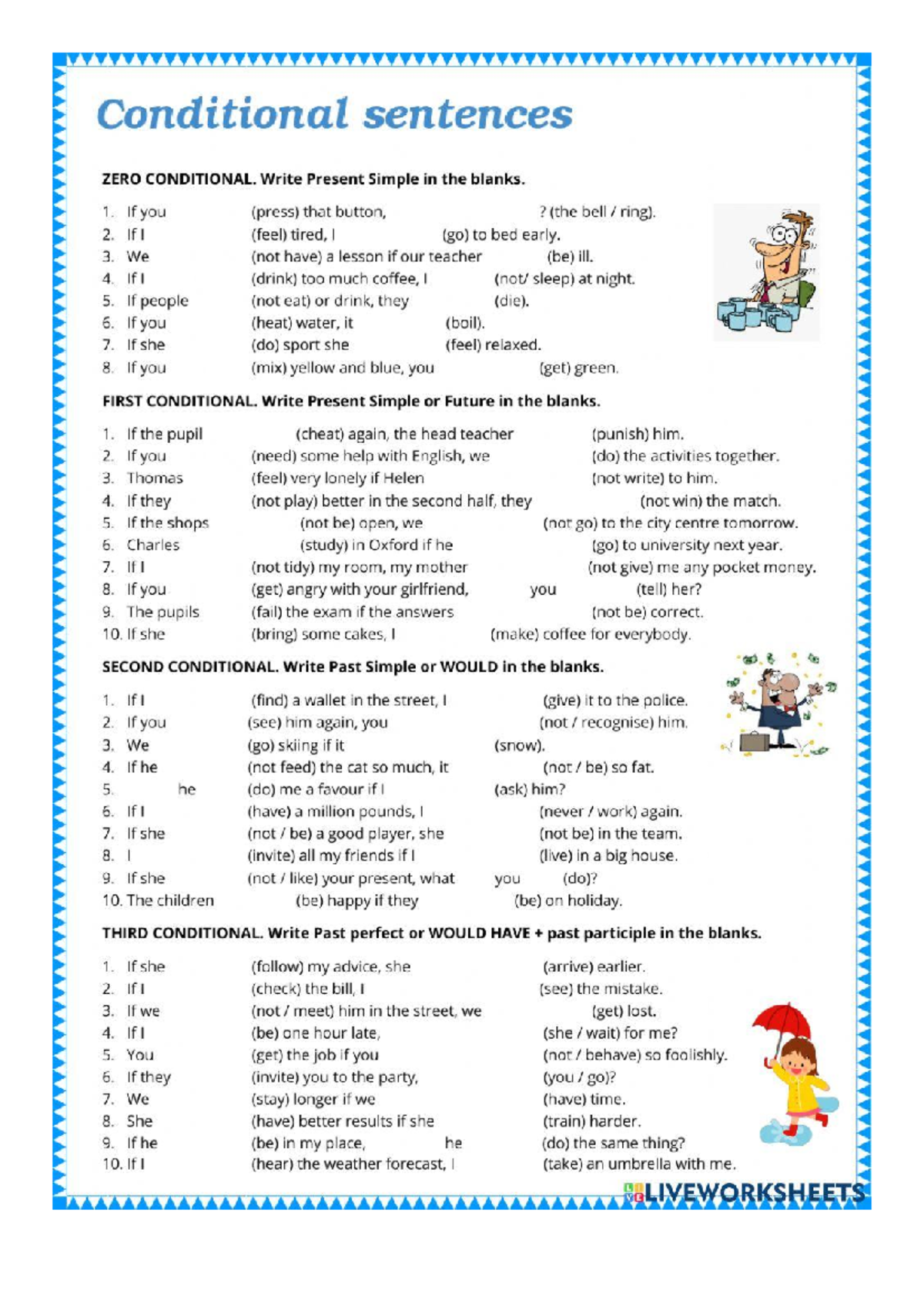 Conditional Sentences Practice: Zero, First, Second & Third Conditional ...