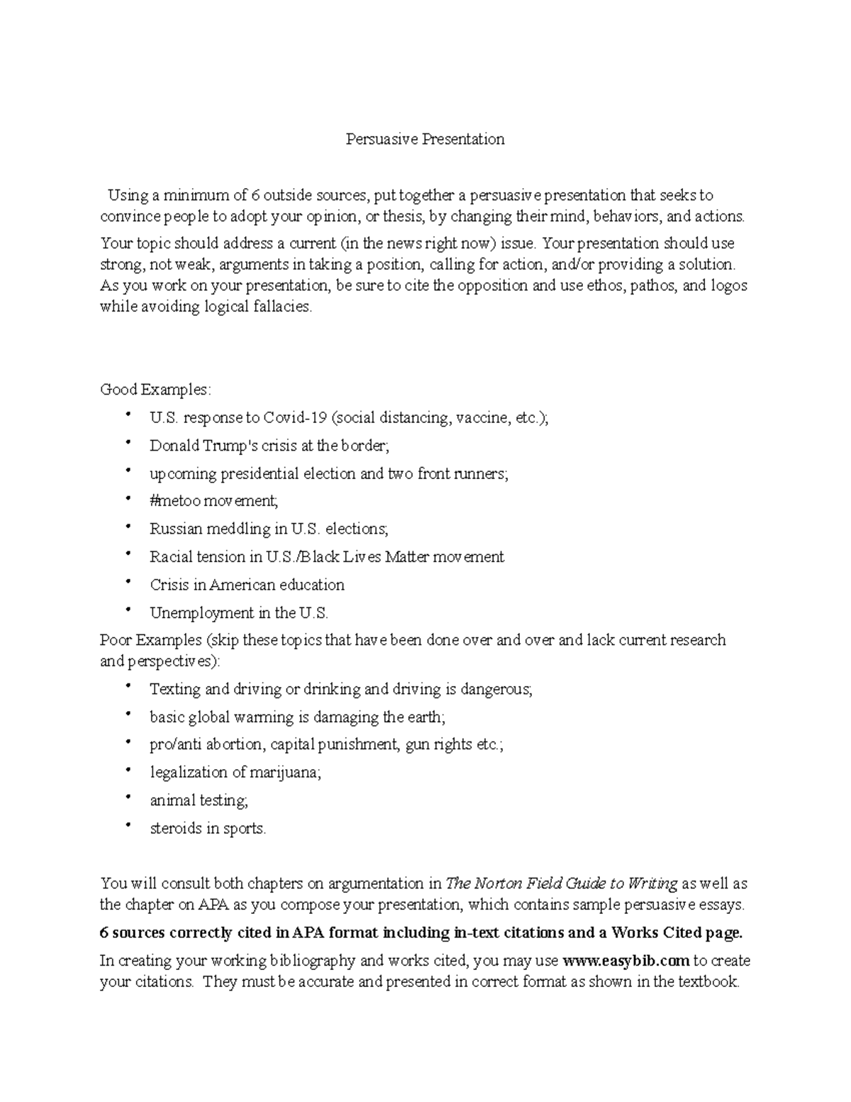 Persuasive Presentation Guidelines for Effective Thesis Development ...
