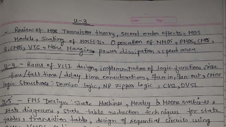 CMOS 4 Notes: Key Summaries on VLSI Design & FSMs - Studocu