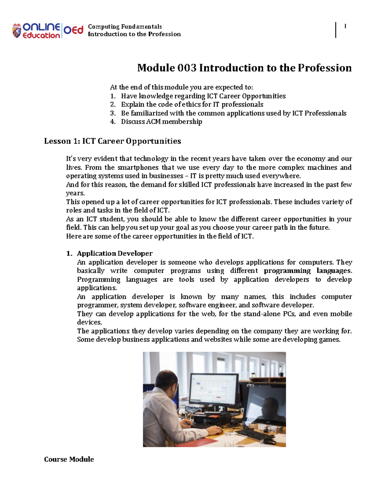 Module 3 Intro to the Profession - BS Computer Engineering - AMA - Studocu