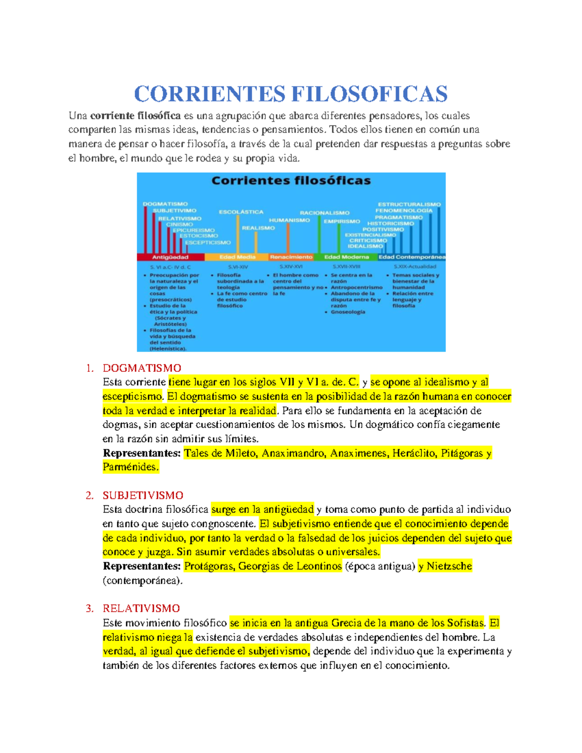 Corrientes Filosoficas 1 - CORRIENTES FILOSOFICAS Una corriente ...