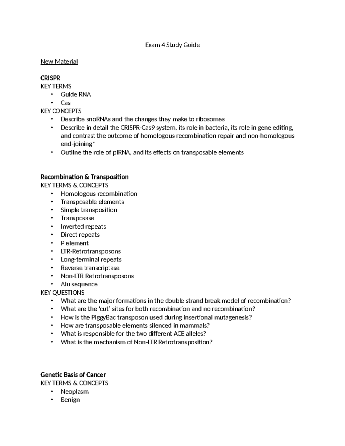 Comprehensive Genetics Study Guide: Exam Preparation Notes - Exam 4 ...