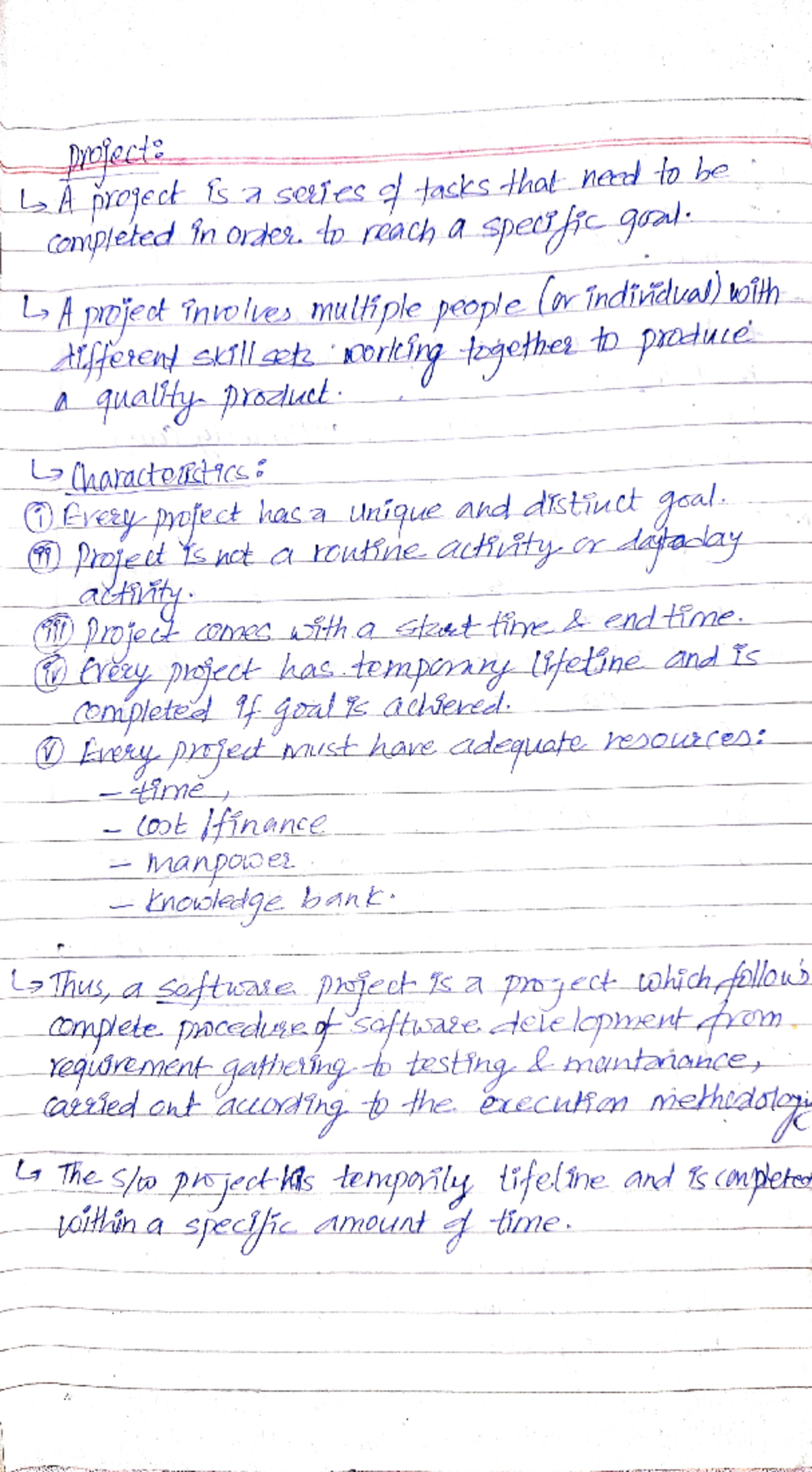 Spm-handwritten-notes-by-Binayak Dotel-1 - A project is a series of ...