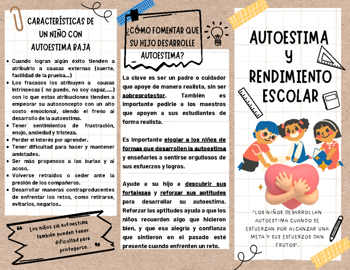 Autoestima y Su Impacto en el Rendimiento Escolar: Guía Práctica - Studocu