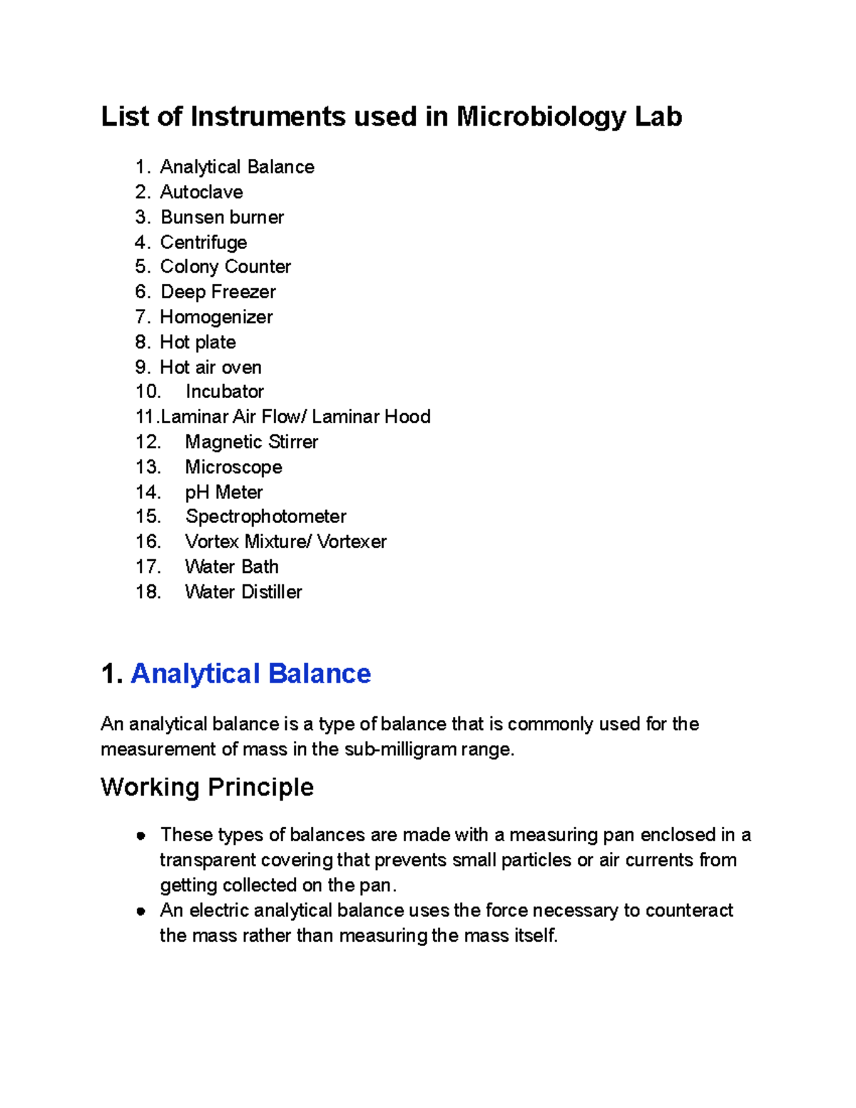 Microbiology Lab Instruments Overview: Essential Tools & Uses - Studocu