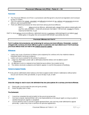 Provincial Offences Act Parts I &III (required reading) - Provincial ...