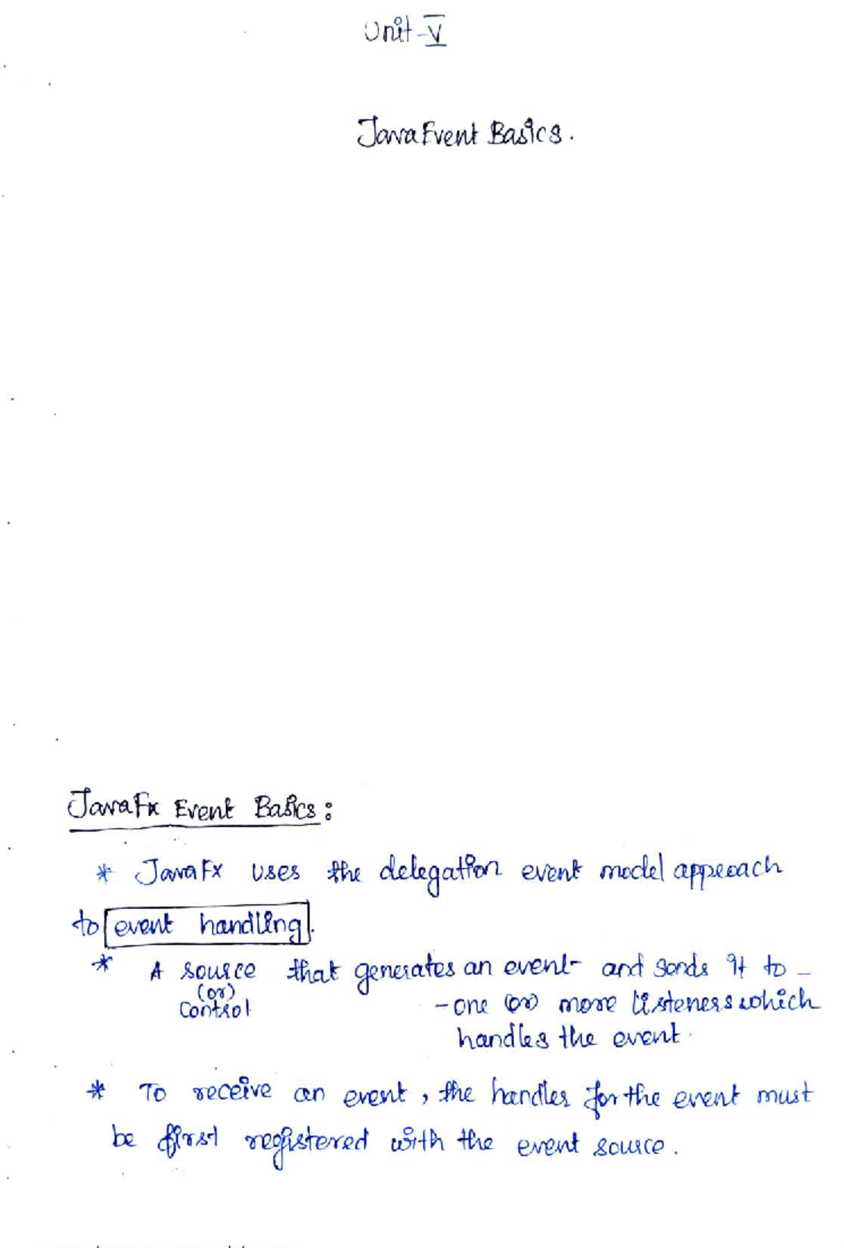 CS3391 OOPS UNIT V - unit v notes - Unit V Java Event Basics. JavaFx ...