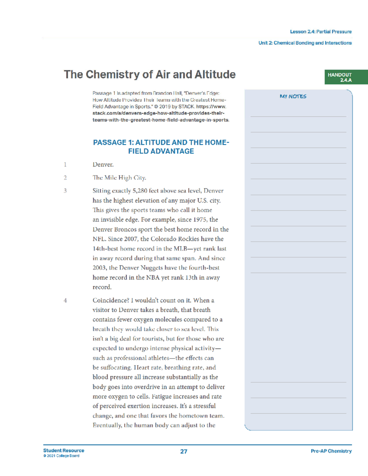 Pre-AP Chemistry 2021: Unit 2 Lesson 2 - Partial Pressure Overview ...