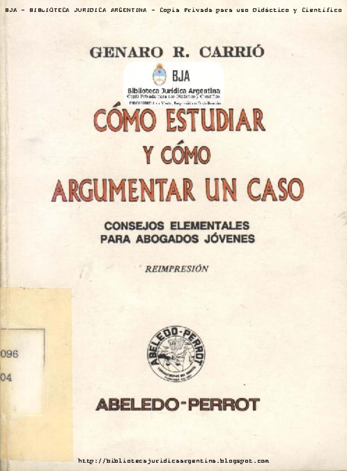 Cómo Estudiar y Argumentar un Caso - Genaro Carrio - Guía Práctica ...