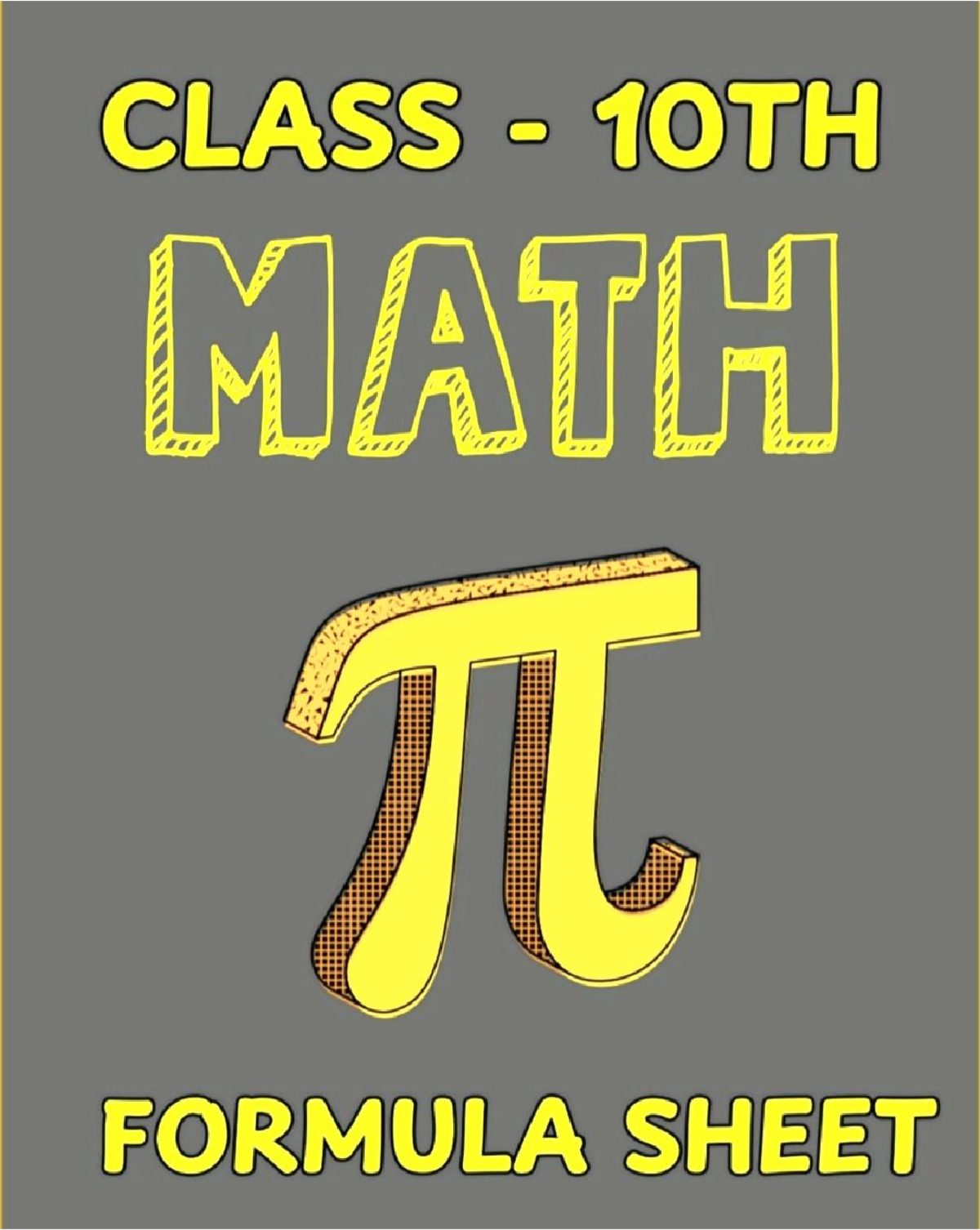 Maths Formula Sheet for Class 10: Key Concepts and Equations - Studocu