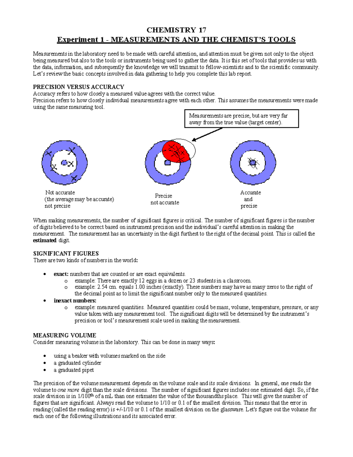 CHEM 17 - Virtual Lab: Significant Figures and Measurements Guide - Studocu