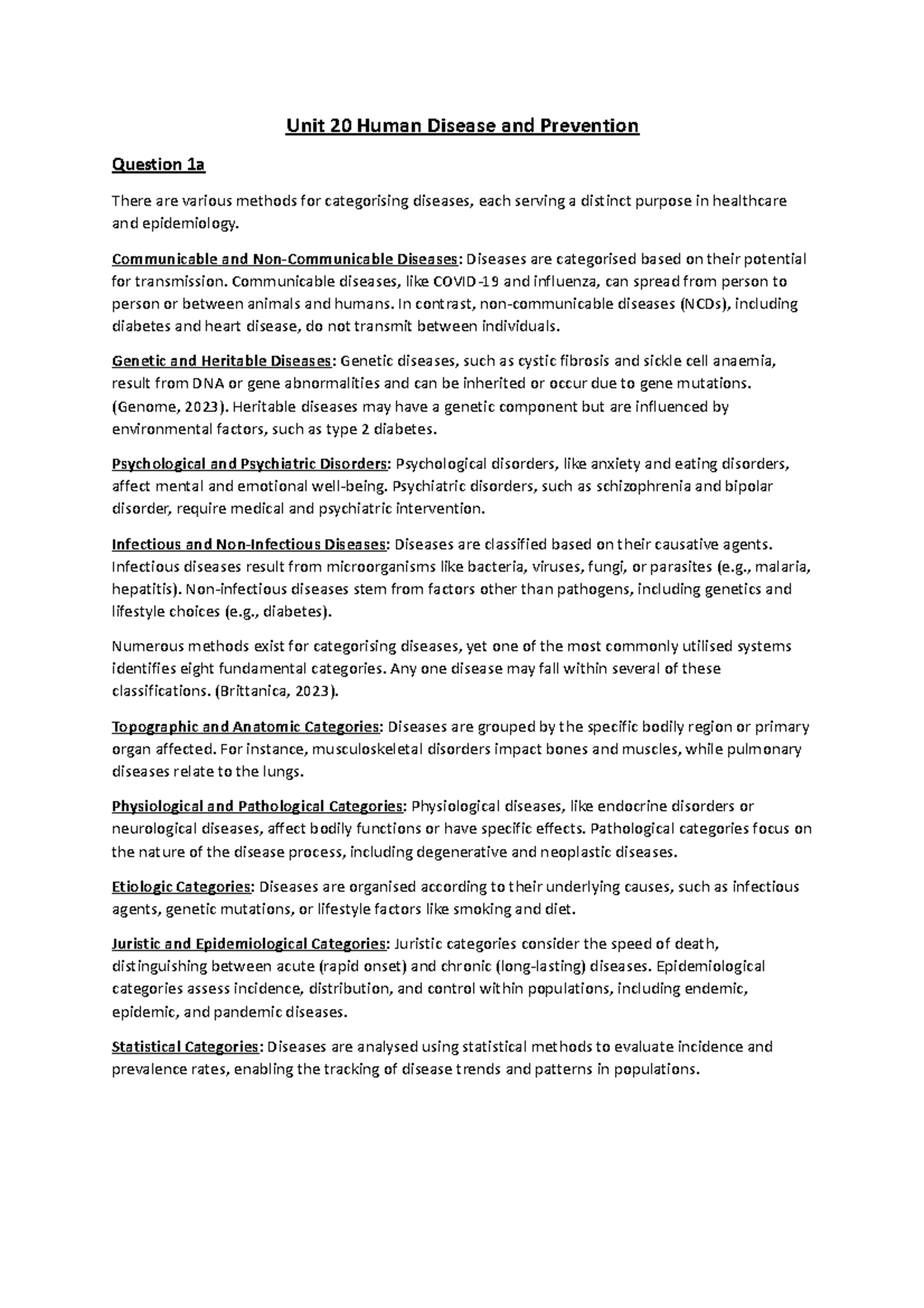 Unit 20: Human Disease Classification and COVID-19 Impact Analysis ...