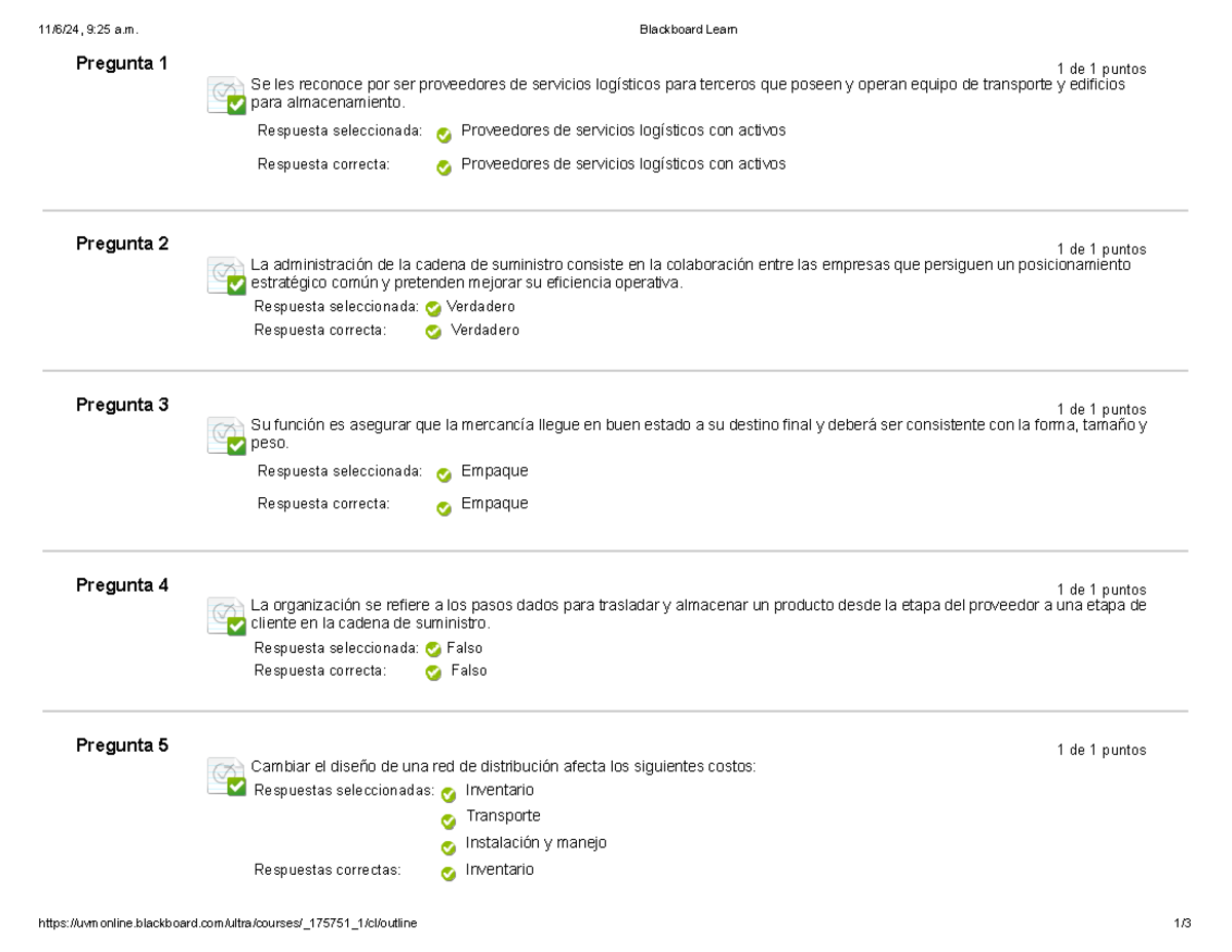 Administración de Cadena de Valor 11: Preguntas y Respuestas Clave - Studocu