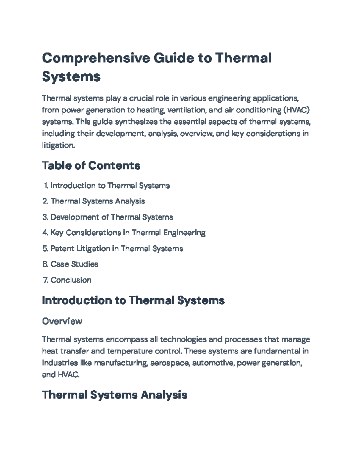 Comprehensive Guide to Thermal Systems Engineering and Litigation ...