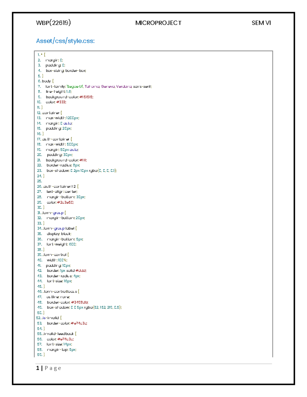 MICROPROJECT SEM VI WBP(22619) - CSS Styling Overview - Studocu