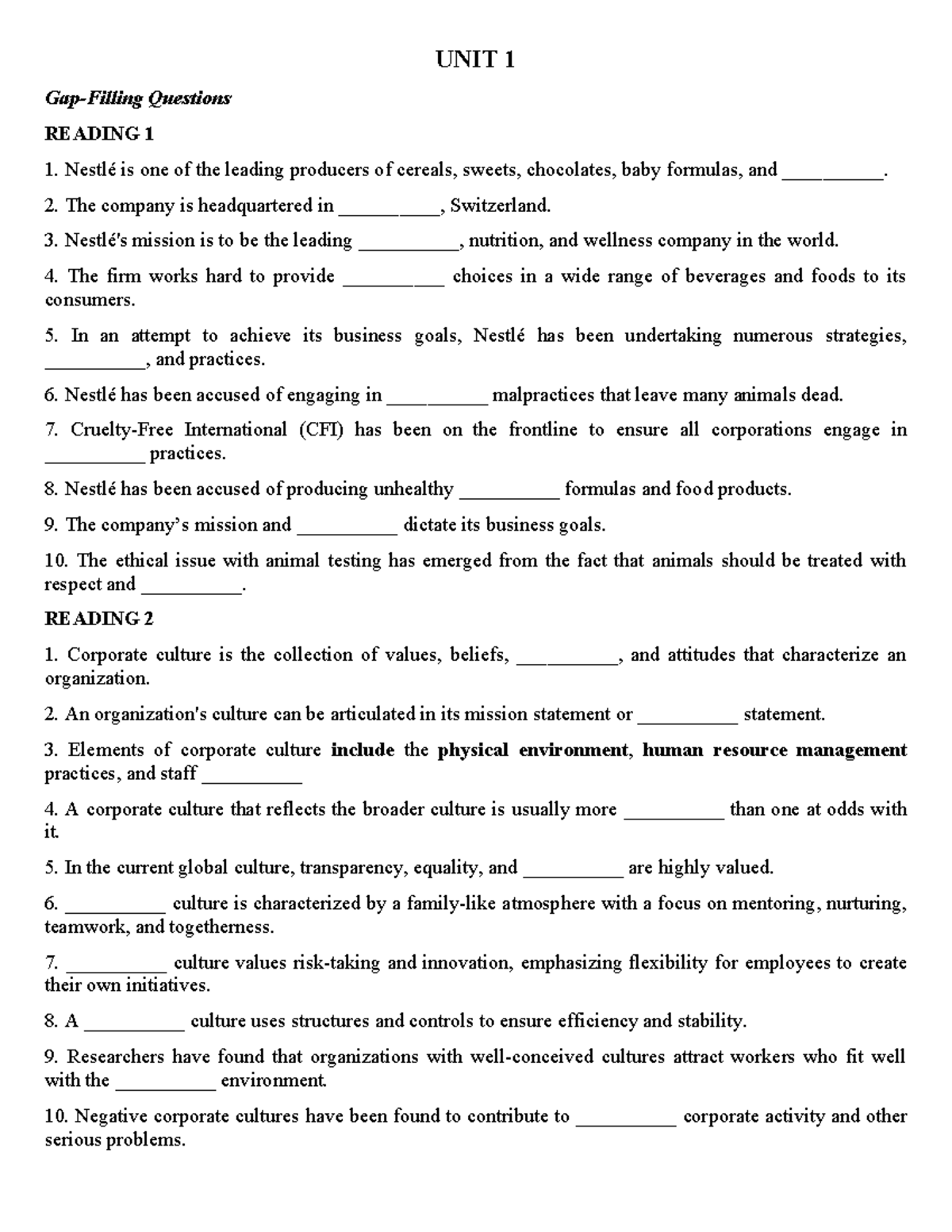 Vocab ESP232: Key Concepts and Questions from Units 1-10 - Studocu