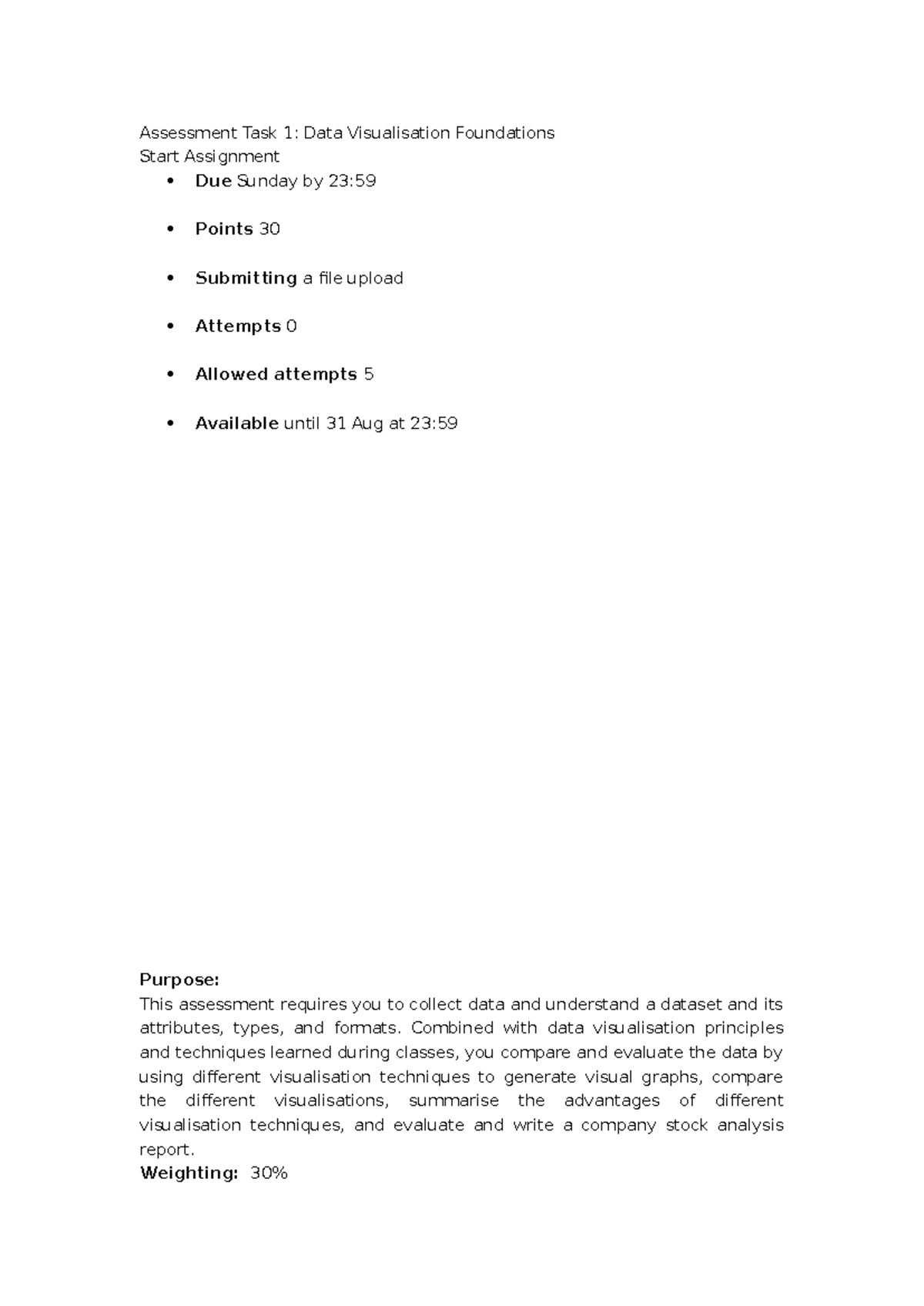 Assessment Task 1: Data Visualisation Foundations Report (32146) - Studocu