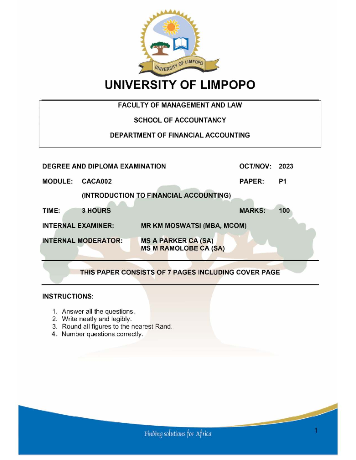 2023 Exam CACA 002 - Financial Reporting & Accounting Case Study - Studocu