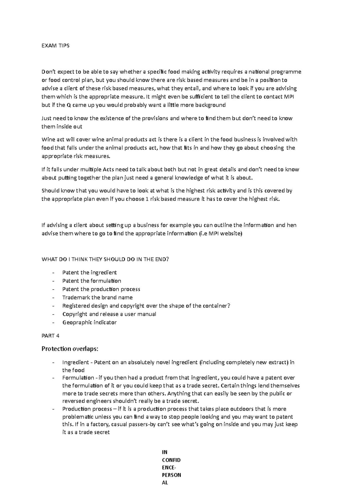 EXAM TIPS - Exam tips given by lecturer for the final exam - EXAM TIPS ...